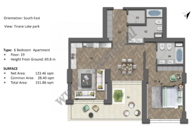 Apartments for sale at Downtown One Building in Tirana, Albania